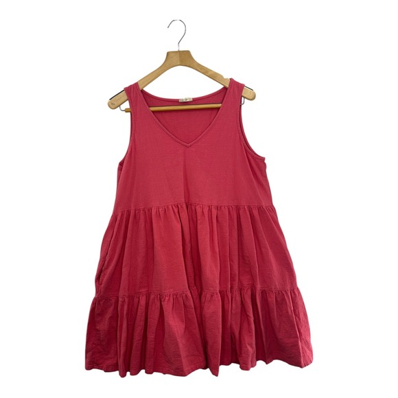 a.n.a | Dresses | Ana A New Approach Pink V Neck Tiered Dress Womens ...